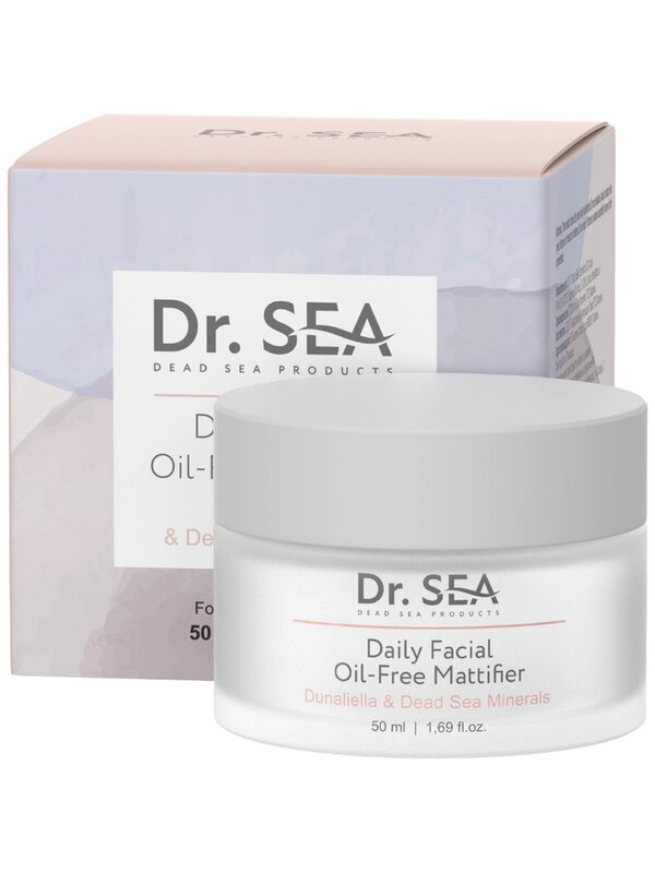 Матирующий безжировой крем DR.SEA для лица с Дуналиеллой и минералами Мертвого моря, 50 мл