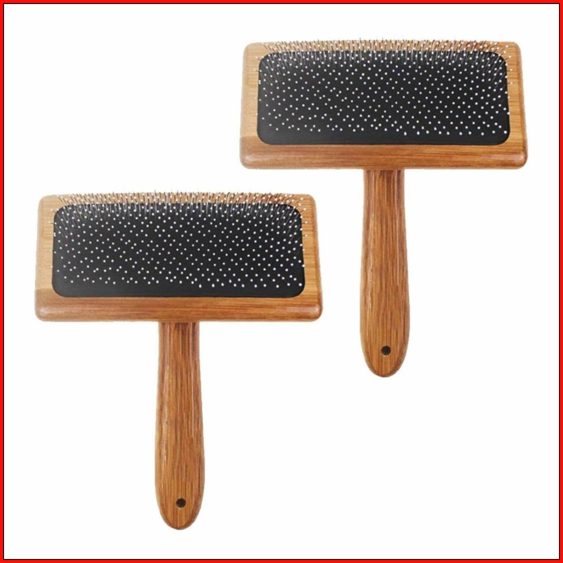 Эксклюзивный набор AllMart: 2 бамбуковых кардера с подушкой для вычесывания меха и шерсти