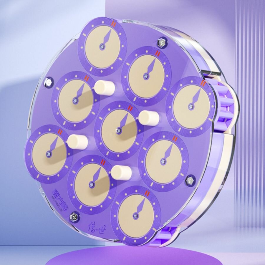 Головоломка часы Рубика магнитные QiYi (MoFangGe) Magnetic Clock Lilac