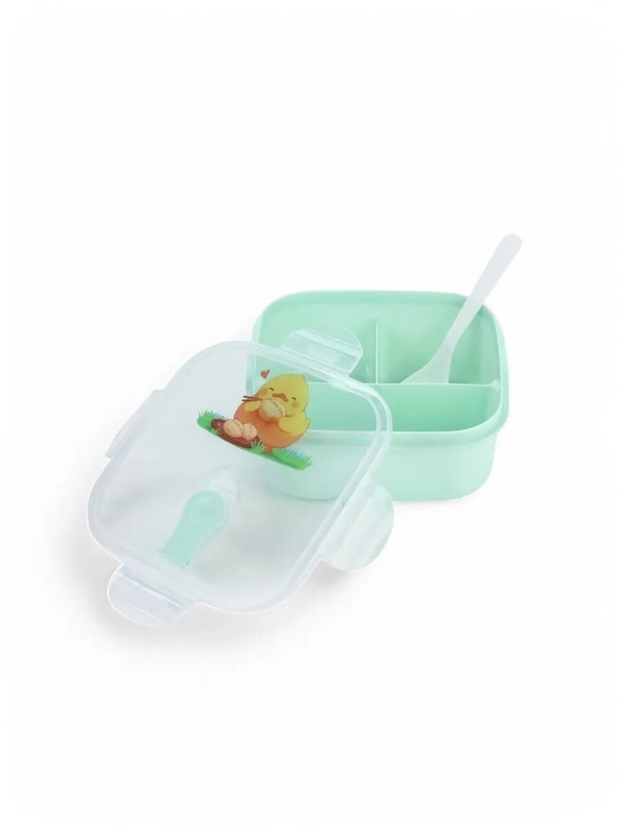 Практичный ланч-бокс с разделителями и забавным дизайном