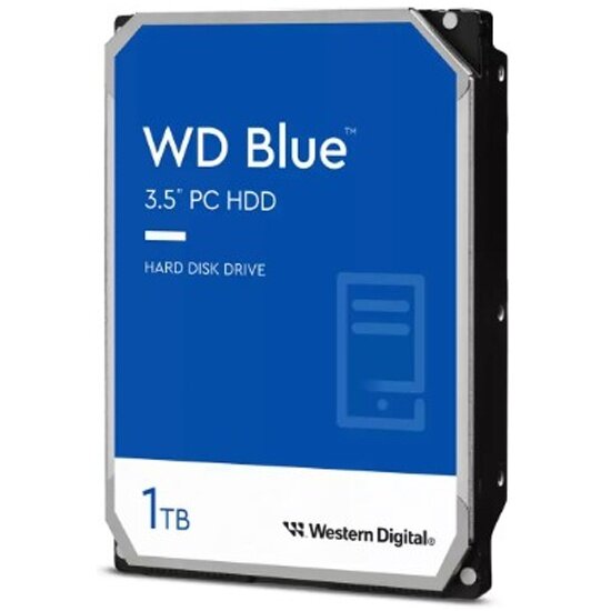 Жесткий диск Western Digital 3.5" WD Blue 1 ТБ, SATA III, 64 Mb, 5400 rpm CMR (WD10EARZ)