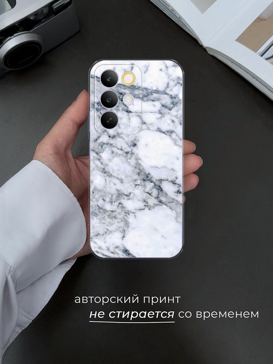 Силиконовый чехол на Realme C85 / Реалми C85 с принтом Серый мрамор — фото 1