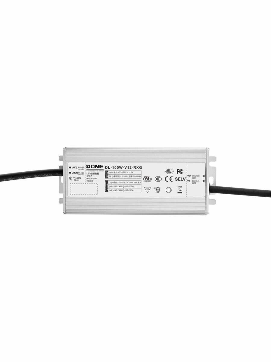 Источник питания 100 Вт DL-100W-V24D-RXG, корпус IP67, выход 24В/4.17А, DALI 2.0