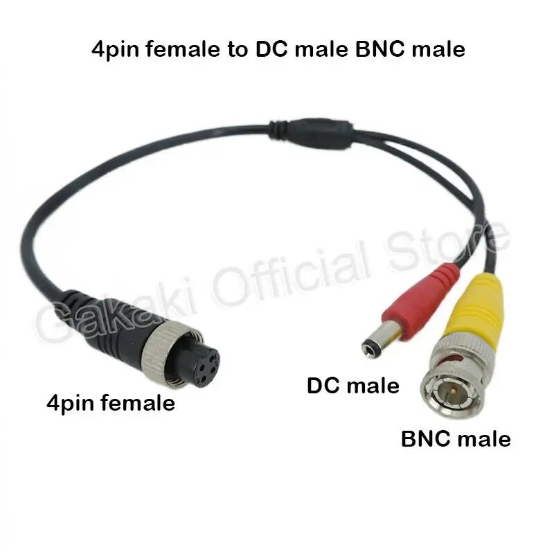 Кабель-адаптер Gakaki M12 4Pin - BNC DC RCA 0,35 м