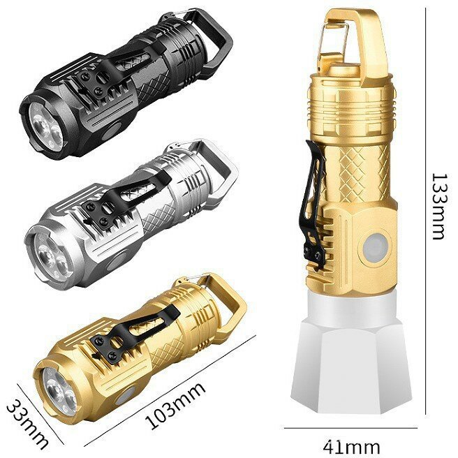 Трансграничный новый открытый фонарик сильный свет супер яркий мини вспышка три глаза маленький монстр abs фонарик