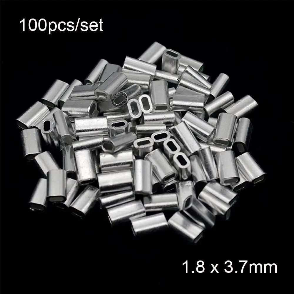 Алюминиевые обжимные рукава 1.8x3.7mm, 100 шт
