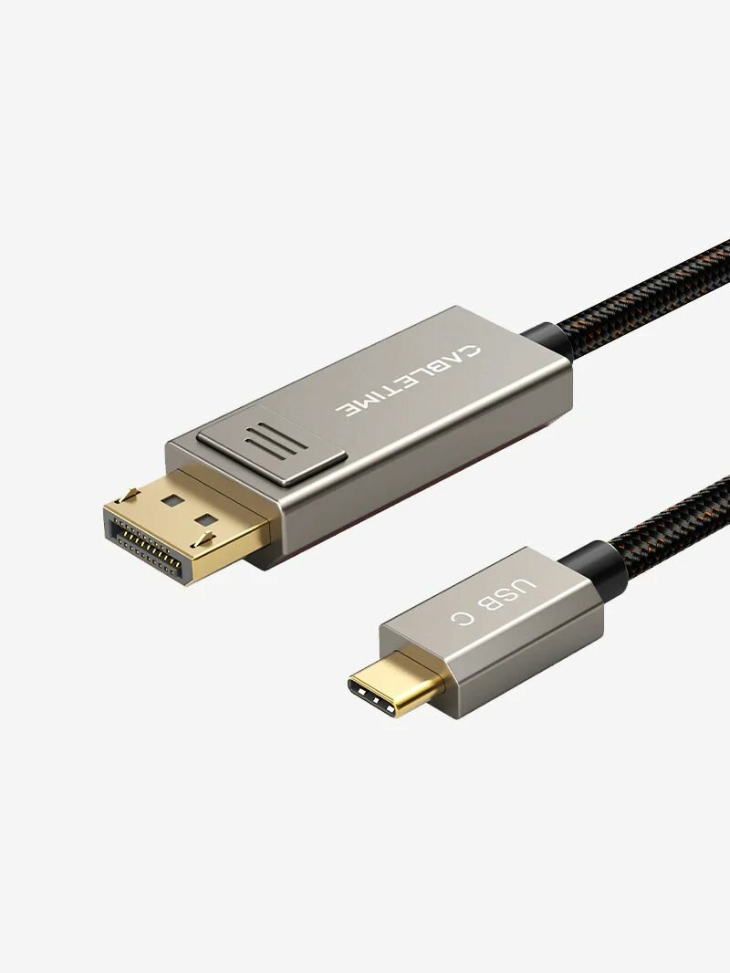 Кабель USB-C to DP (двунаправленный), CABLETIME CC23H, 1 м, чёрный