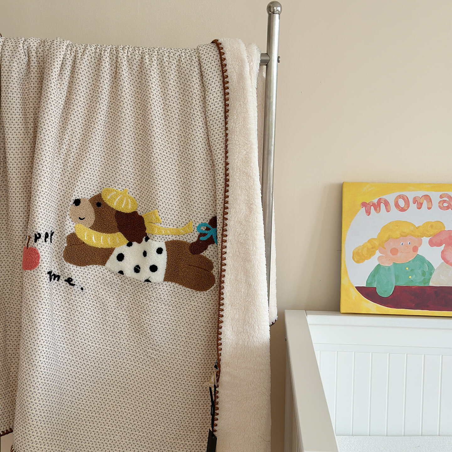 2025 новое осенне-зимнее лоскутное одеяло с вышивкой в форме треугольника и крючком по краю с одной стороны,