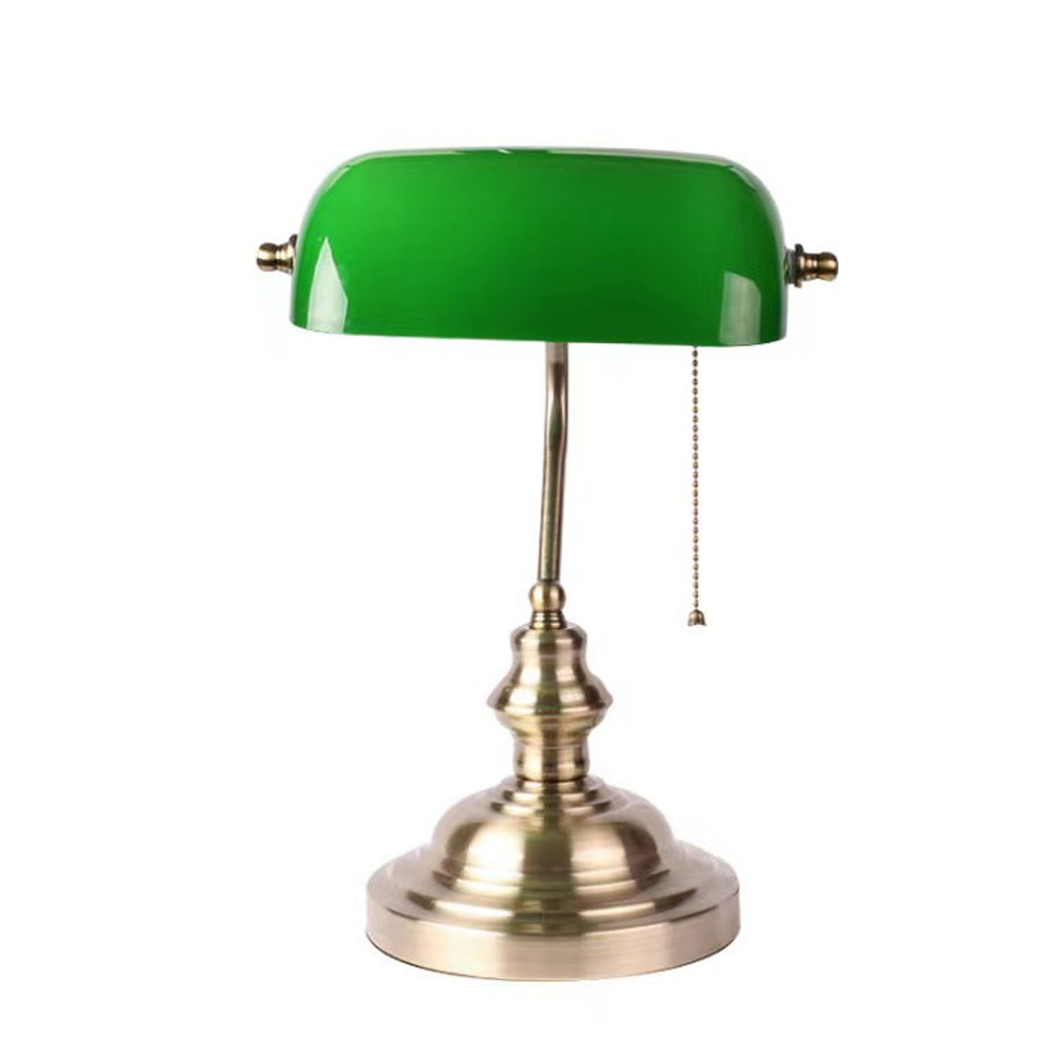 Лампа настольная LINNMON, зеленая, с цепным выключателем, ретро, с портами зарядки USB и Type-C, для домашнего офиса, фортепиано, библиотеки, модель YY-T9007, материал металл + стекло, питание E27 до 1x60W, 1 штука