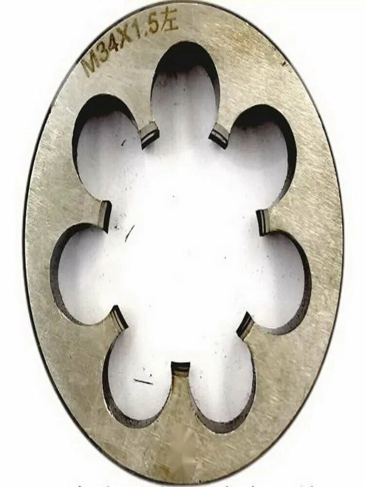 Плашка ручная, М34х1,5, с левой резьбой, 9ХС Сталь инструментальная, 1 штука, FUDO