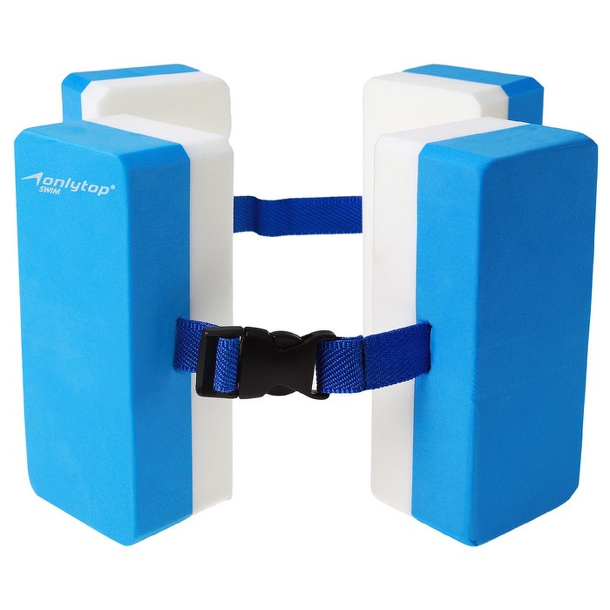 Пояс ONLYTOP 3544018, для аквааэробики, пенопласт, белый/голубой, размер one size