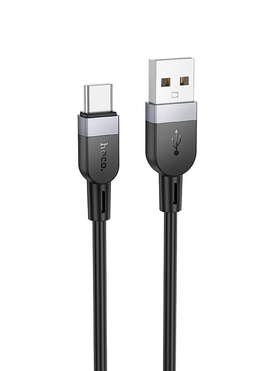 Кабель Hoco X109 USB to Type-C силиконовый, 3А, 1 метр, черный / провод для зарядки Android