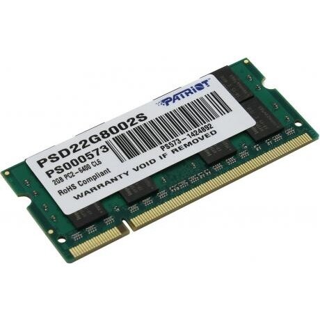 Память SO-DIMM DDR2 Patriot 2Gb 800MHz (PSD22G8002S)