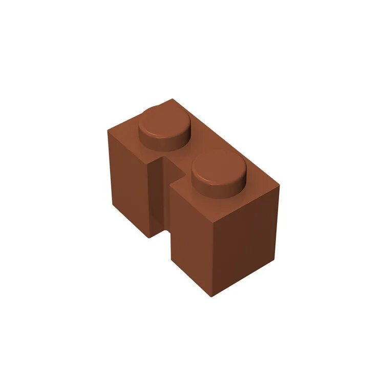 Пластиковый кубик Lego 1x2, Коричневый (083)