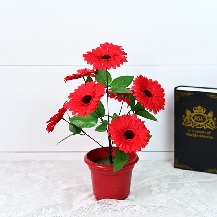 Искусственный цветок 7-головый гербера, искусственный цветок для домашнего декора, букет гербера, свадебный ручной букет искусственных цветов