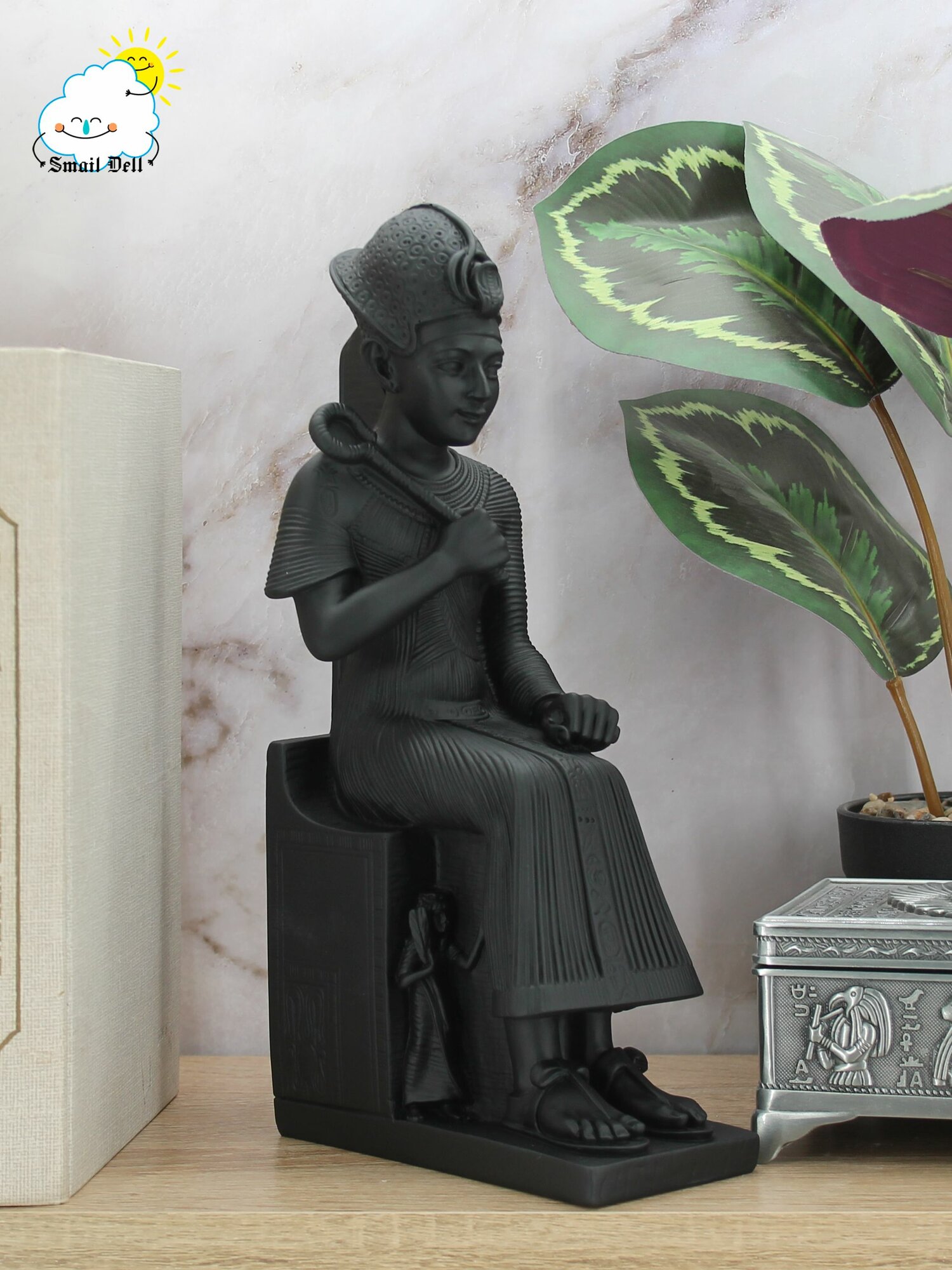 Статуэтка Фараон Рамзес II , гипс , 25 см, цвет черный матовый