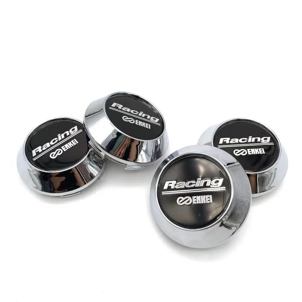 Колпаки ступицы колеса Racing Enkei комплект 4 шт. Заглушки дисков 60 мм Серебристый