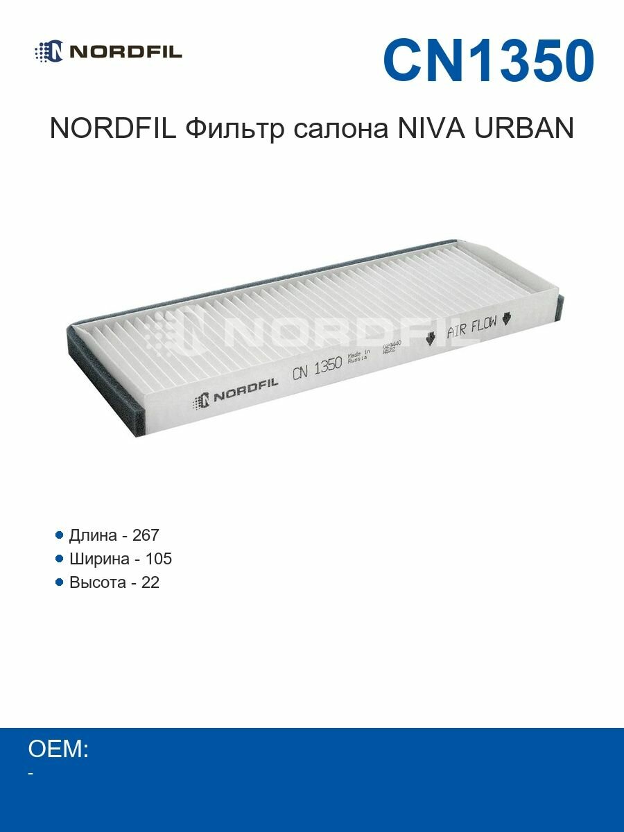 NORDFIL Фильтр салона NIVA URBAN