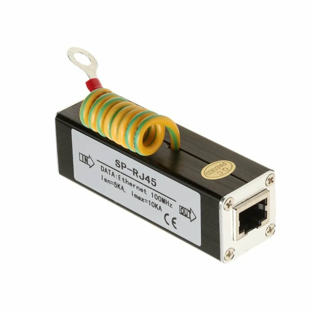 Защитное устройство для сетевого сигнала Ethernet LAN, защита от перенапряжений, алюминиевый сплав, 100 МГц, молниеотвод