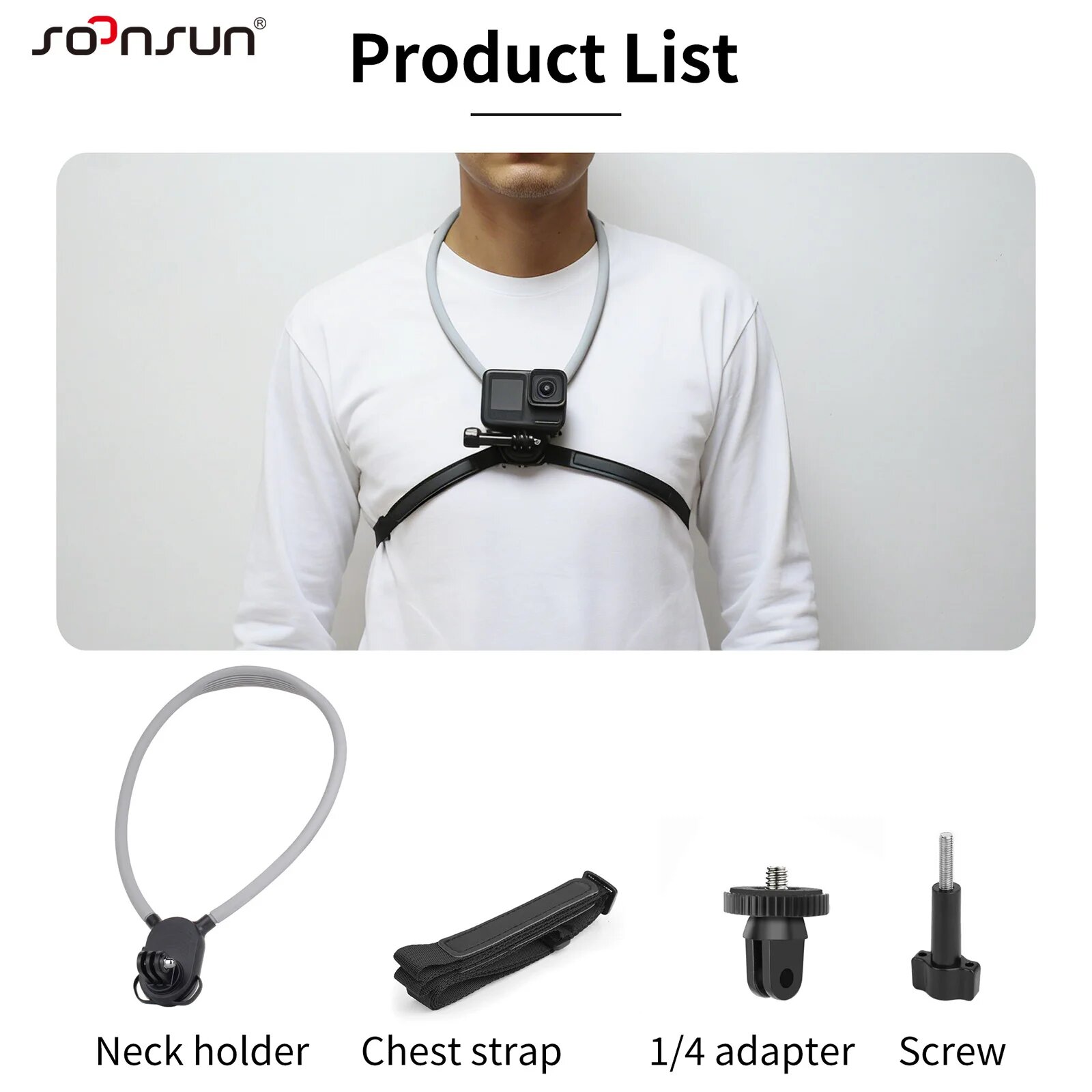 Гибкое крепление на шею POV с нагрудным ремнем, гибкое крепление для камеры без помощи рук для GoPro DJI Action Insta360, велосипедная съемка видеоблогов