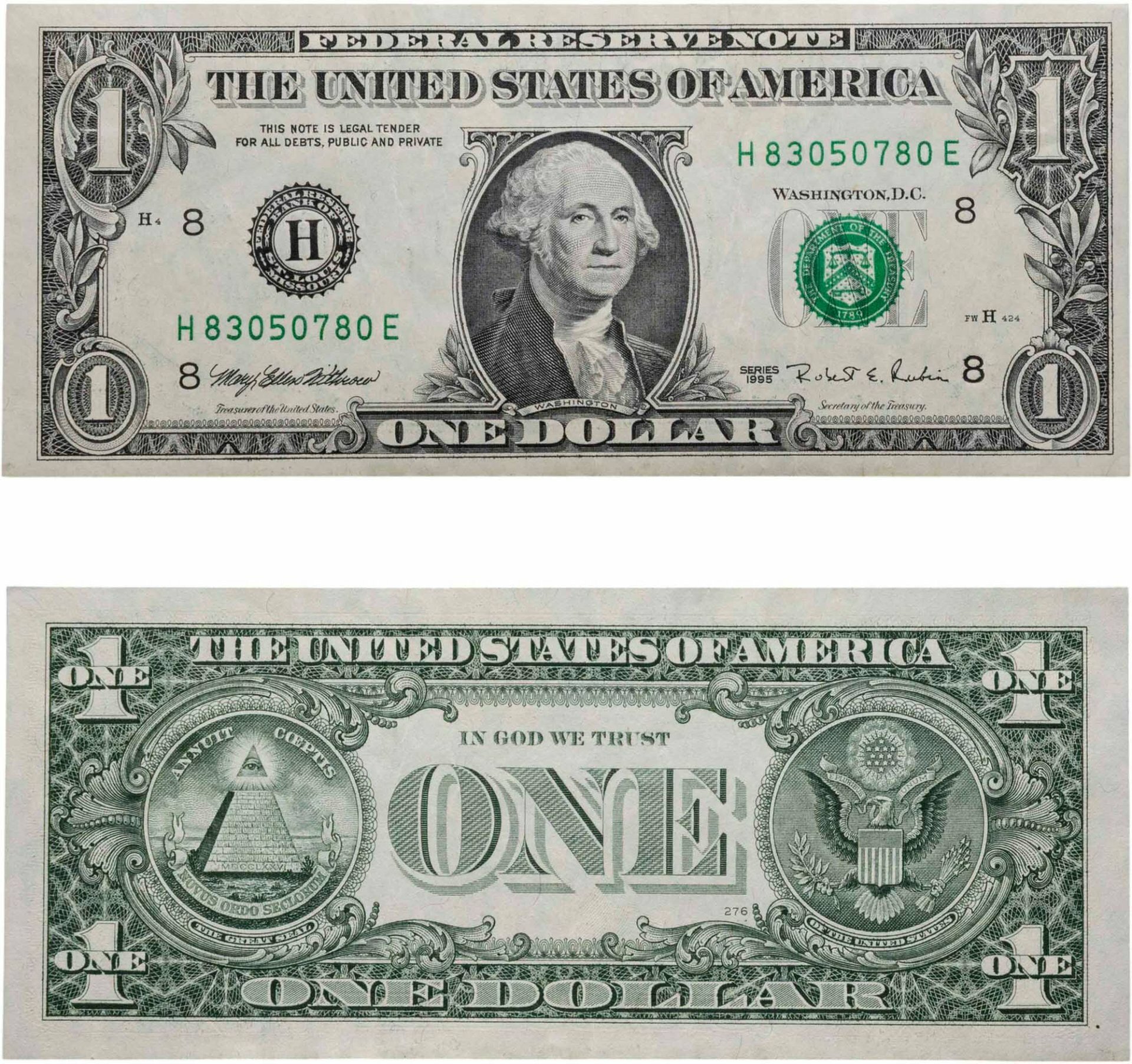 США 1 доллар 1995 Pick 496a H-Сент Луис "FW" Fort Worth