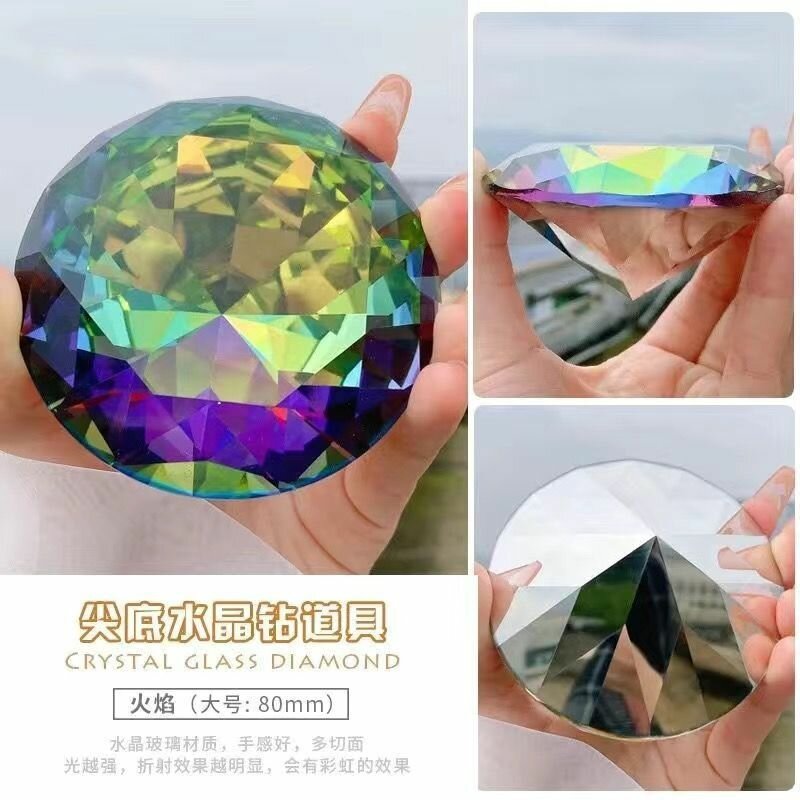 Аксессуары для нейл-арта, большие иризирующие кристаллы, стеклянные алмазные украшения, игрушка для детей, драгоценный камень алмаз