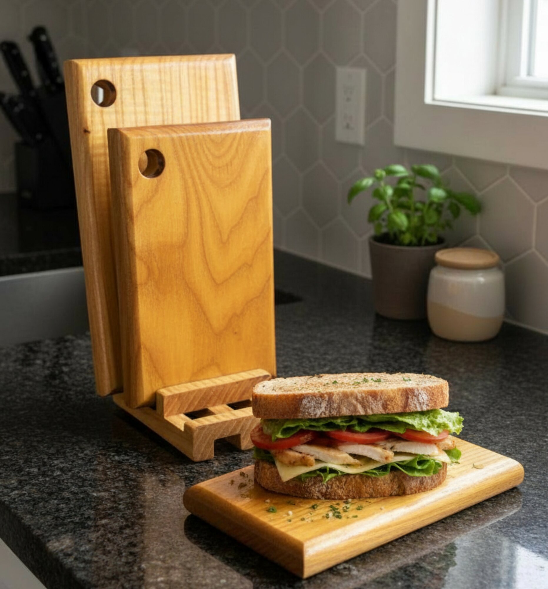 Доски MINI для сервировки и подачи, набор из 3 шт. на подставке, для сендвичей, бутербродов, сыра, пирожных, нарезки