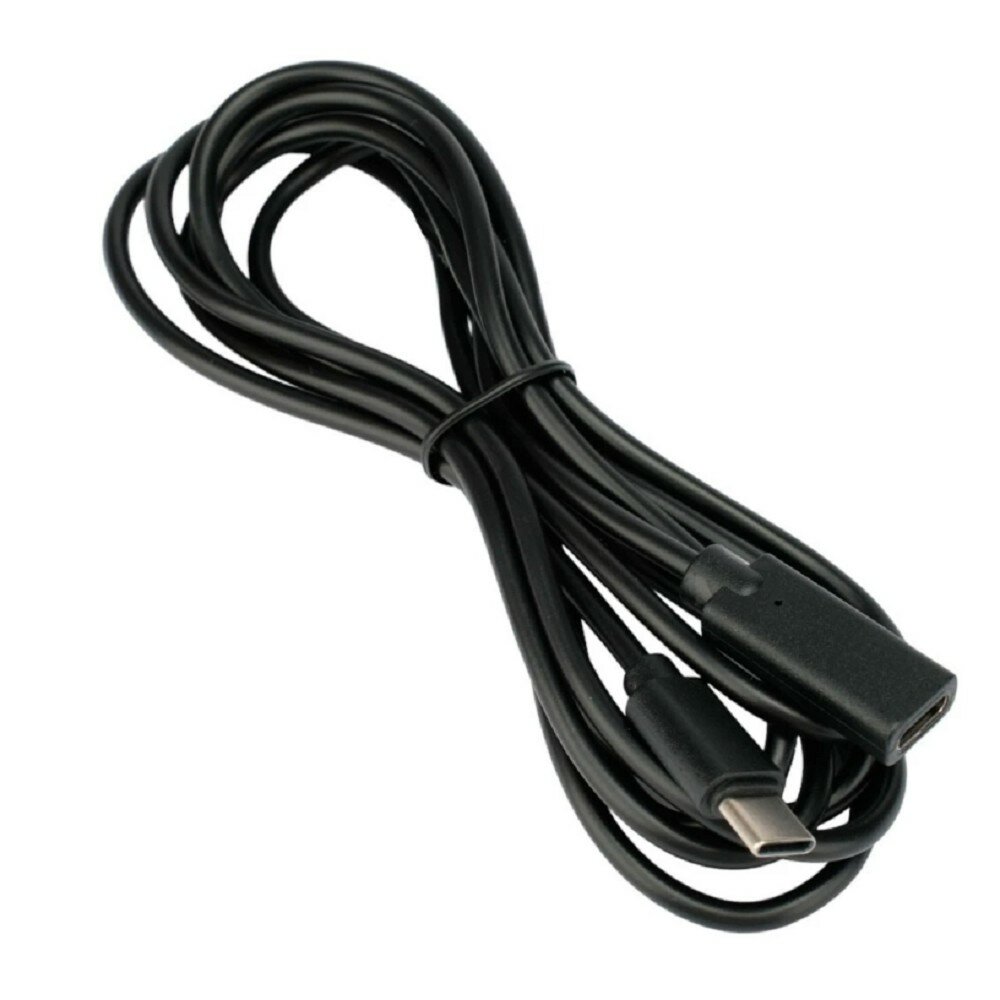 Cablexpert кабели Кабель-удлинитель USB2.0 Type-C М Type-C F , 3А, 60Вт, PD QC3.0, медь, Pro, 2м, черн, пак CCP-USB2-CMCF-2M