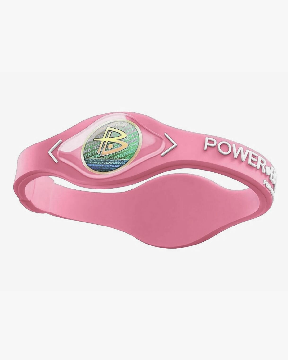 Энергетический браслет Power Balance с турмалином, цвет Розовый с белой надписью, размер S (длина) 17,5 см.