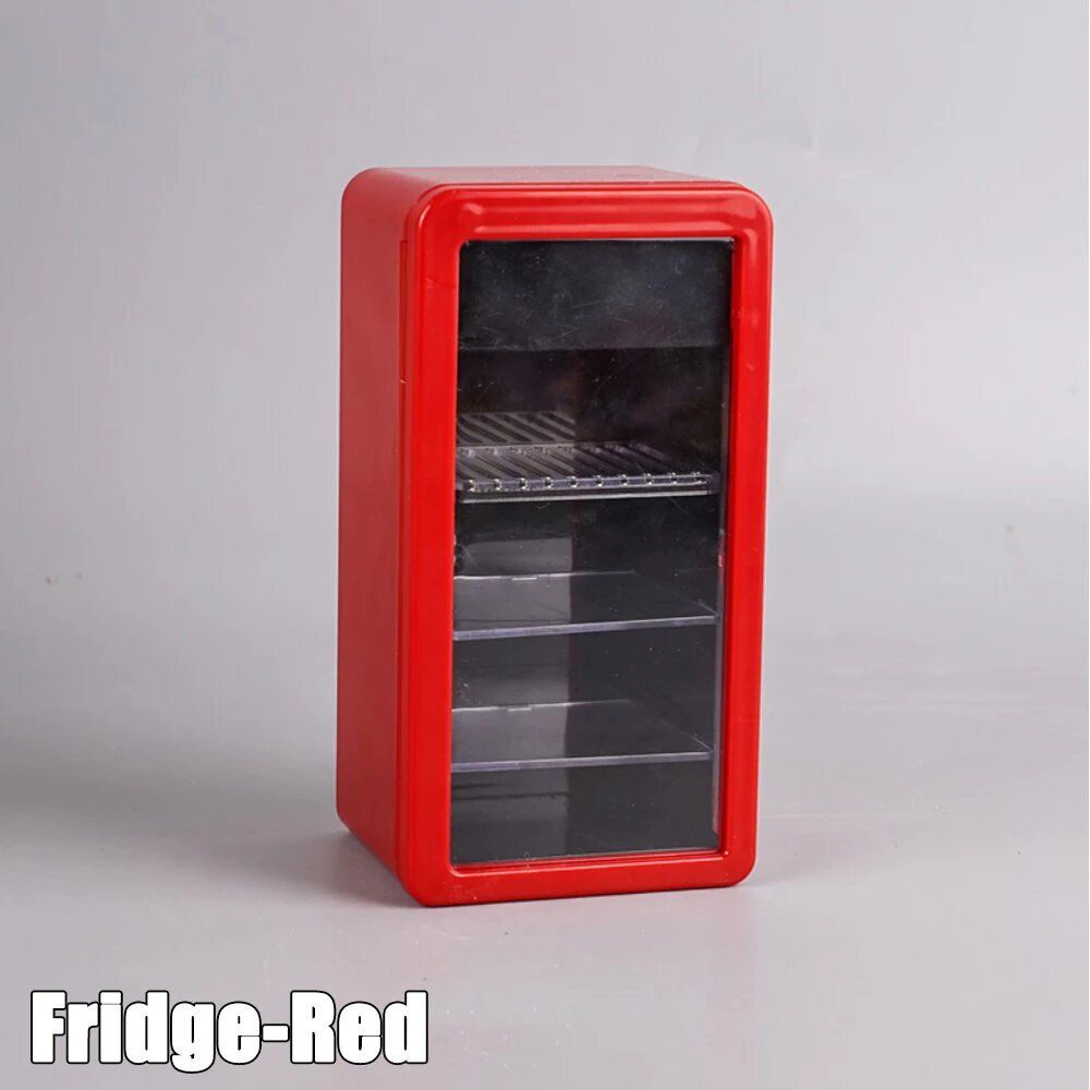 Мини-холодильник красный Fridge-Red 1:12 для кукольного дома