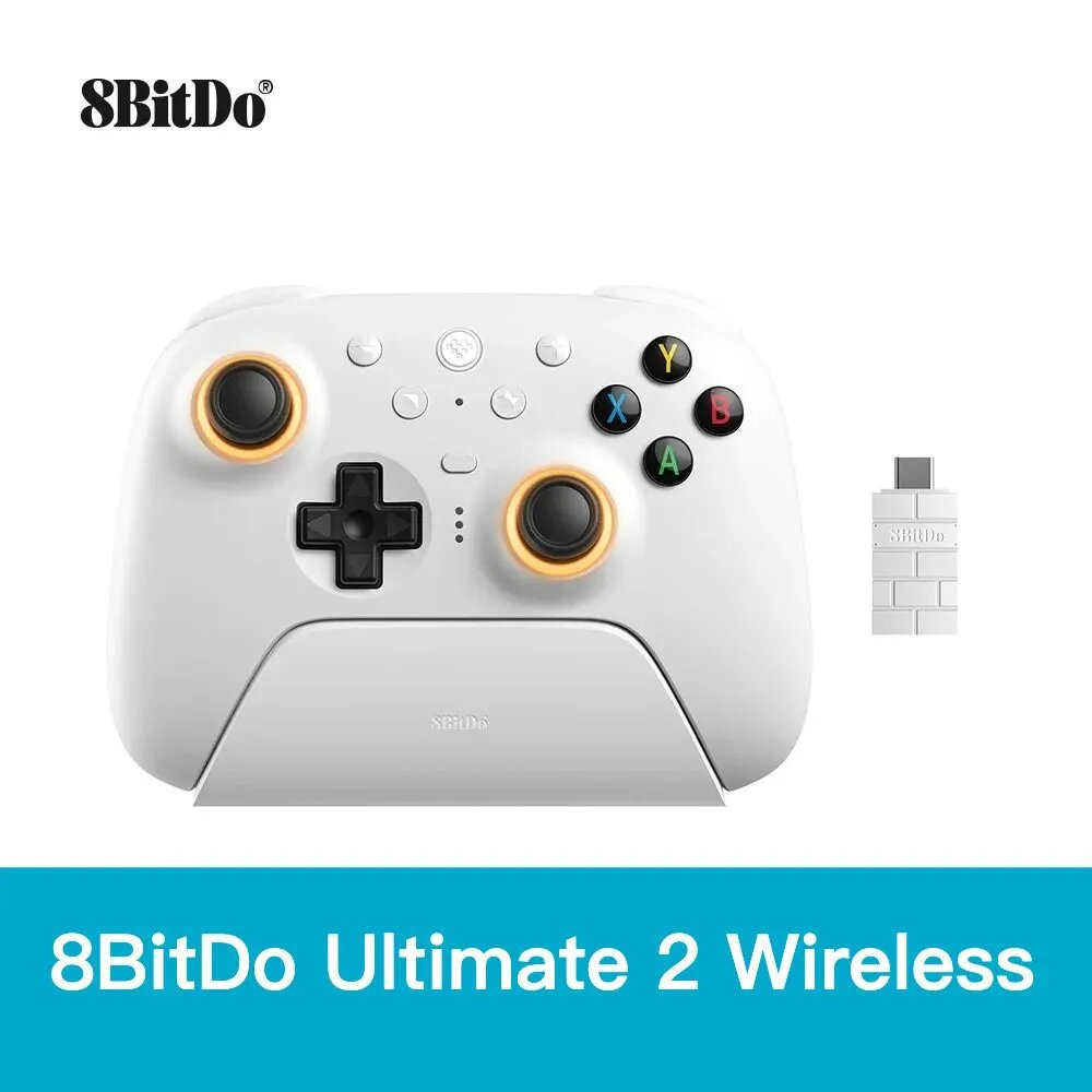 8BitDo Ultimate 2 Wireless 2.4G Игровой контроллер с зарядной док-станцией, джойстик TMR, Bluetooth-геймпад для ПК, Windows, Android