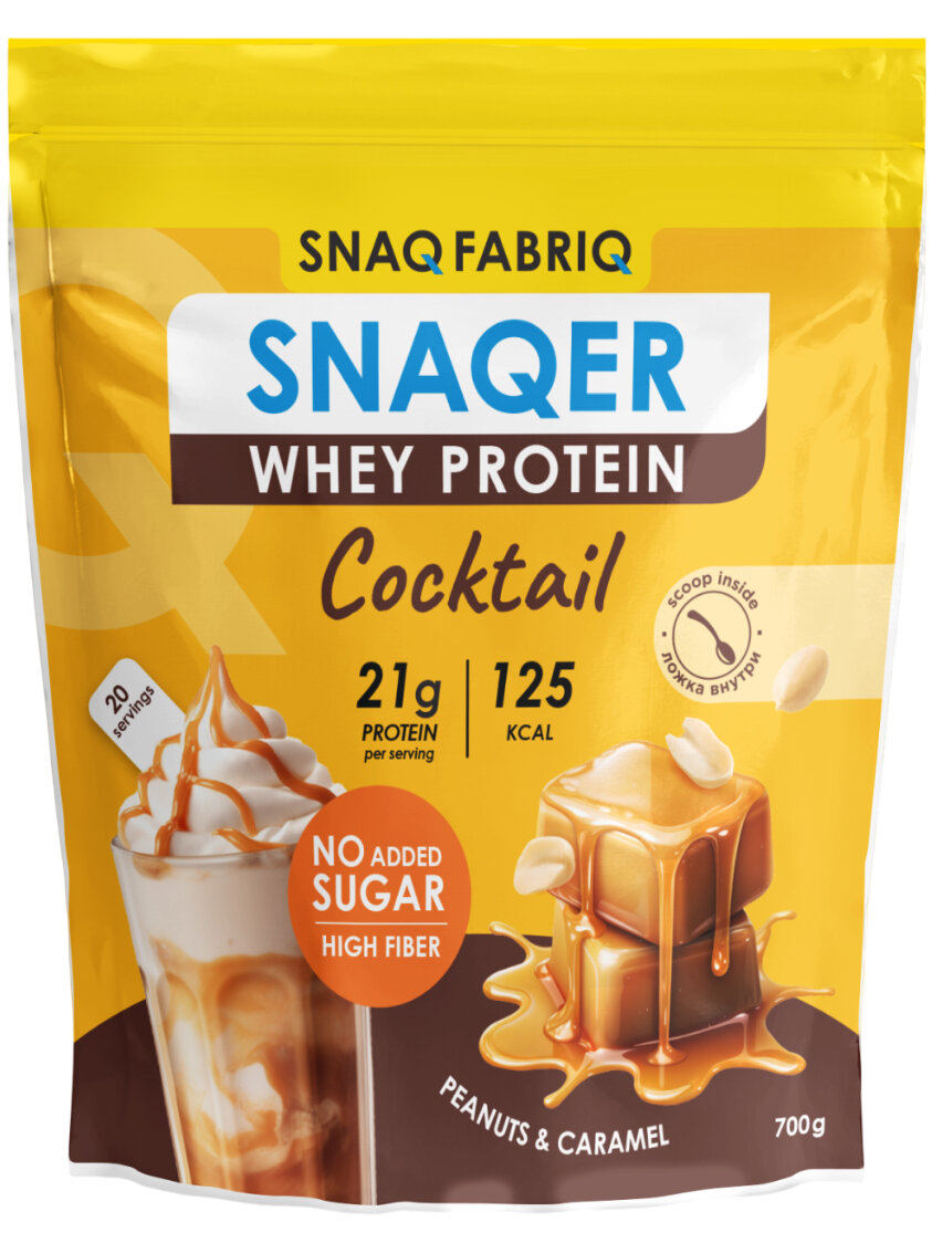 Изолят протеина SNAQ FABRIQ Whey Protein 700 г, Арахис и карамель
