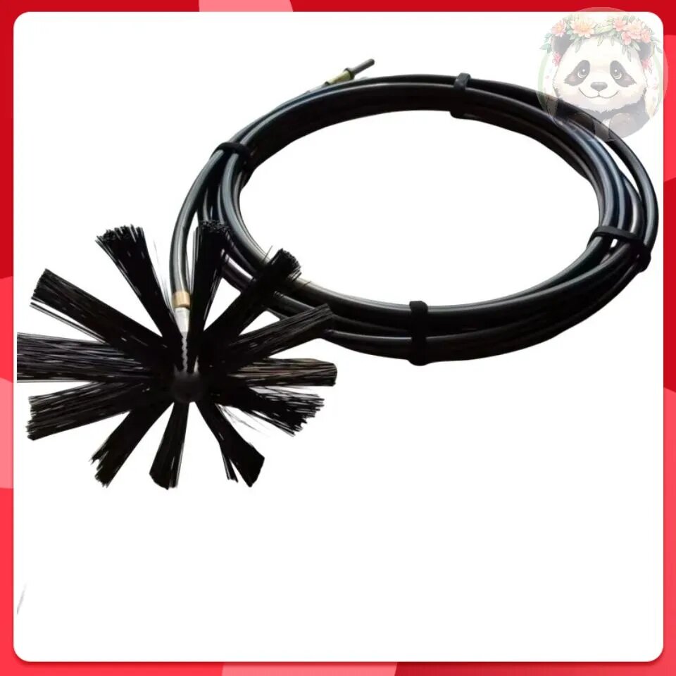 Вал-трос для механической чистки дымоходов и вентиляции. Длина 8 м. щетка диаметр 200 мм.