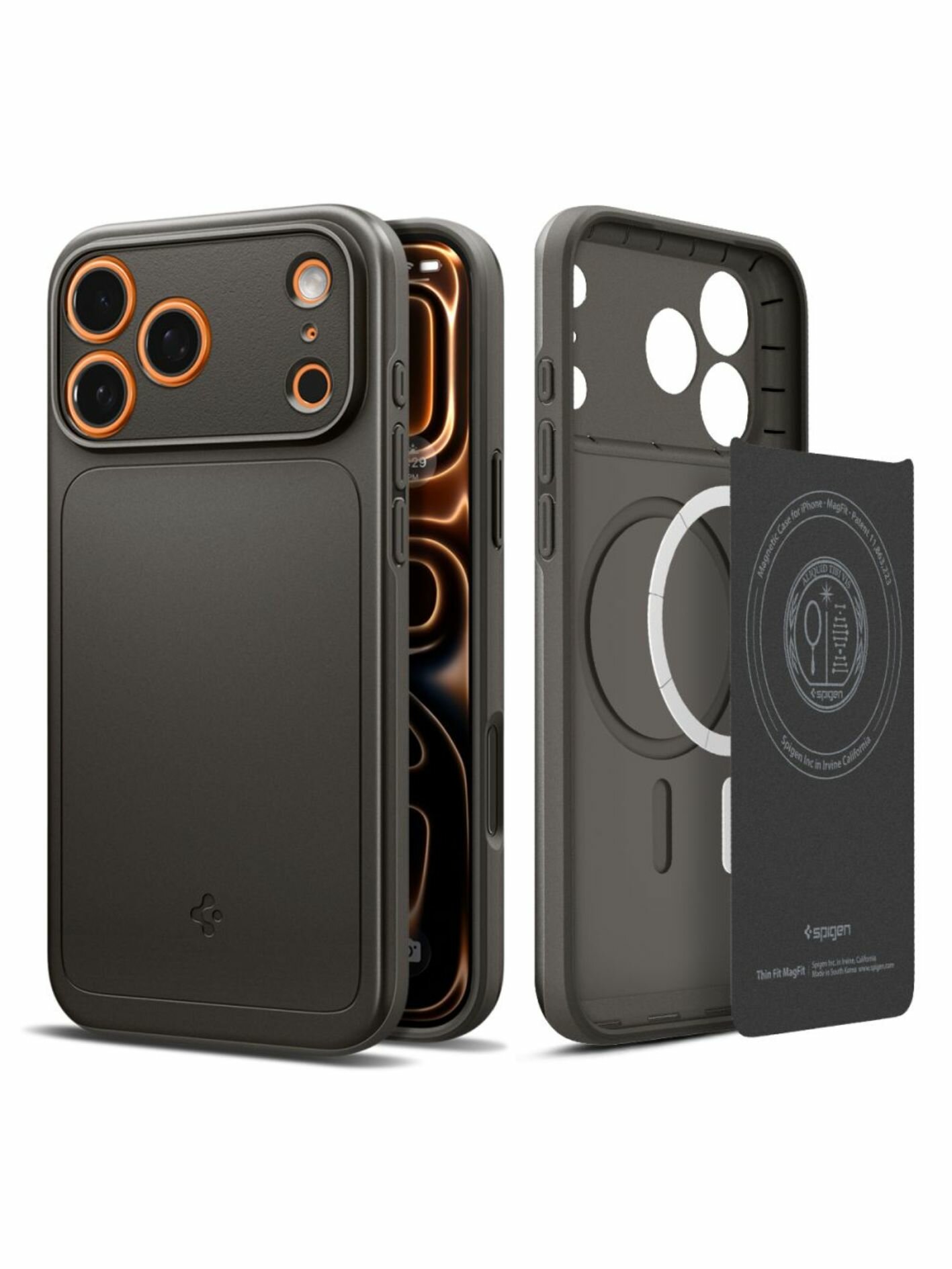Чехол Spigen на iPhone 17 Pro Max / Айфон 17 Про Макс , Thin Fit Mag Magsafe (ACS10276), бортики для защиты камеры и дисплея