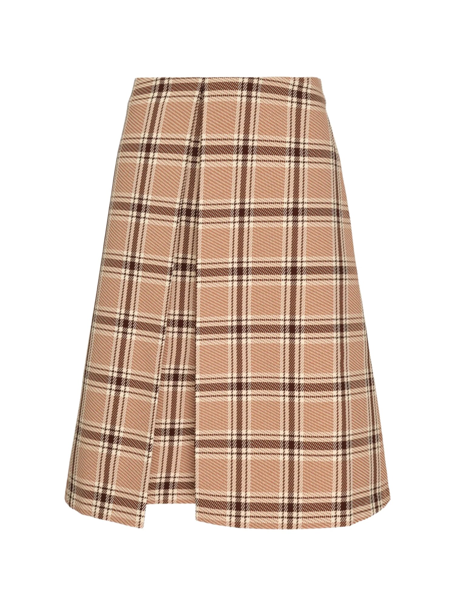 Юбка Check-pattern kick-pleat skirt