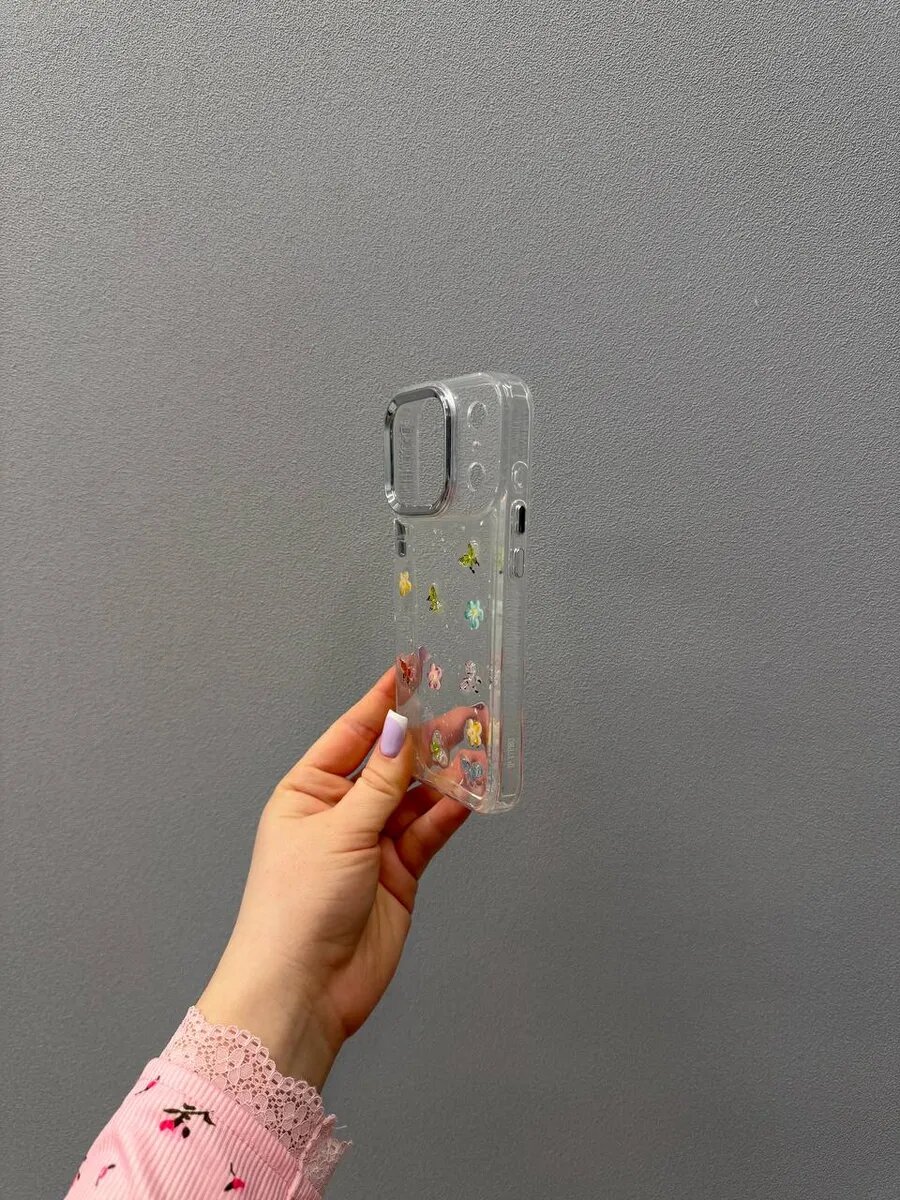 Чехол на Iphone 17 Pro , прозрачный , с добавлением фигурок . — фото 1