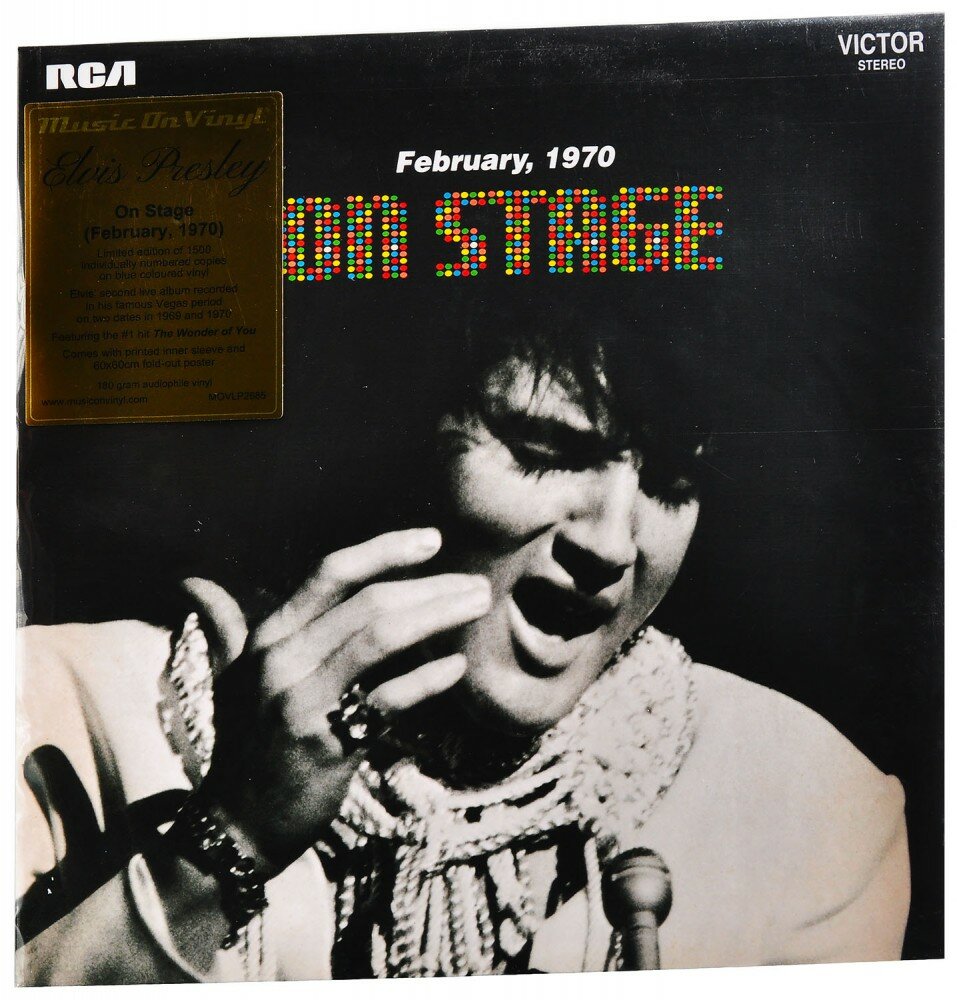 Виниловая пластинка Presley, Elvis. On Stage - February, 1970 (LP, винил, синий) (Картонный конверт)