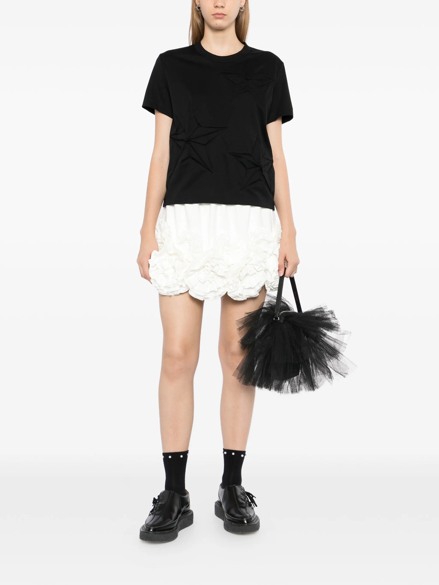 Футболка Noir Kei Ninomiya Star-patch T-shirt, размер S, black/black — фото 1