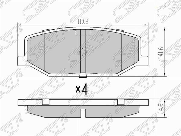 Колодки тормозные спереди SAT ST-55200-70AA0 Suzuki Jimny 90-19