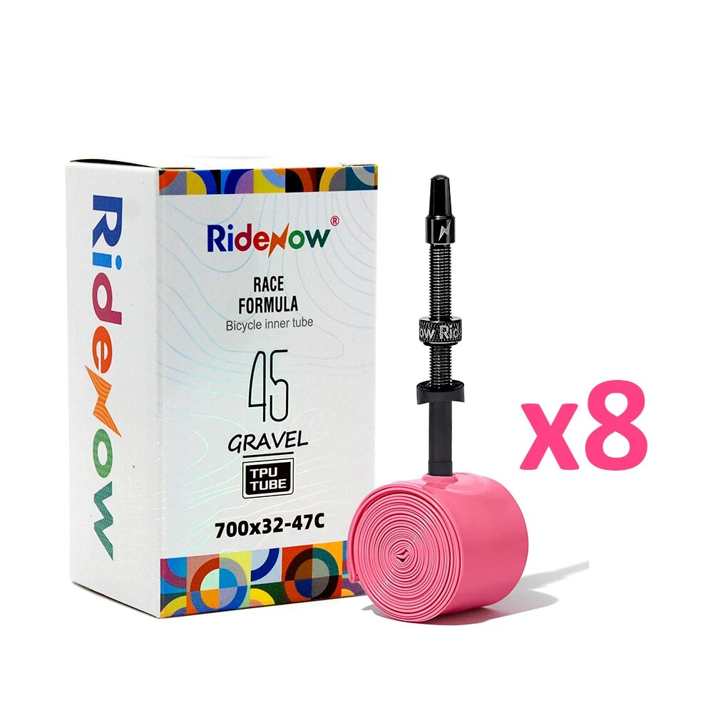 Камеры велосипедные RideNow Gravel 700x32-47C, 8шт, черн. клапан 45мм