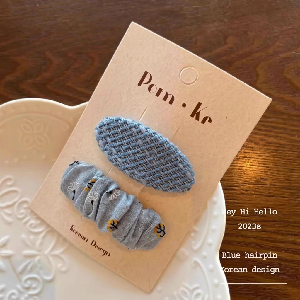 Голубые заколки для волос Pom·ke, Korean design