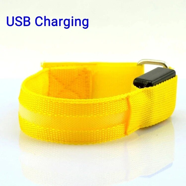 Желтый USB-браслет для бега со светодиодом