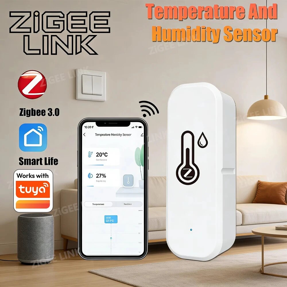 Умный датчик температуры и влажности Tuya ZigBee — фото 1