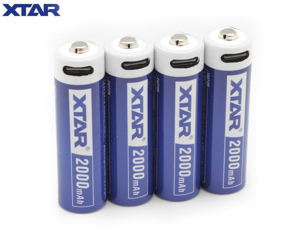 Аккумулятор Xtar AA LR 1,5В. 2000 mAh USB-C 4шт.