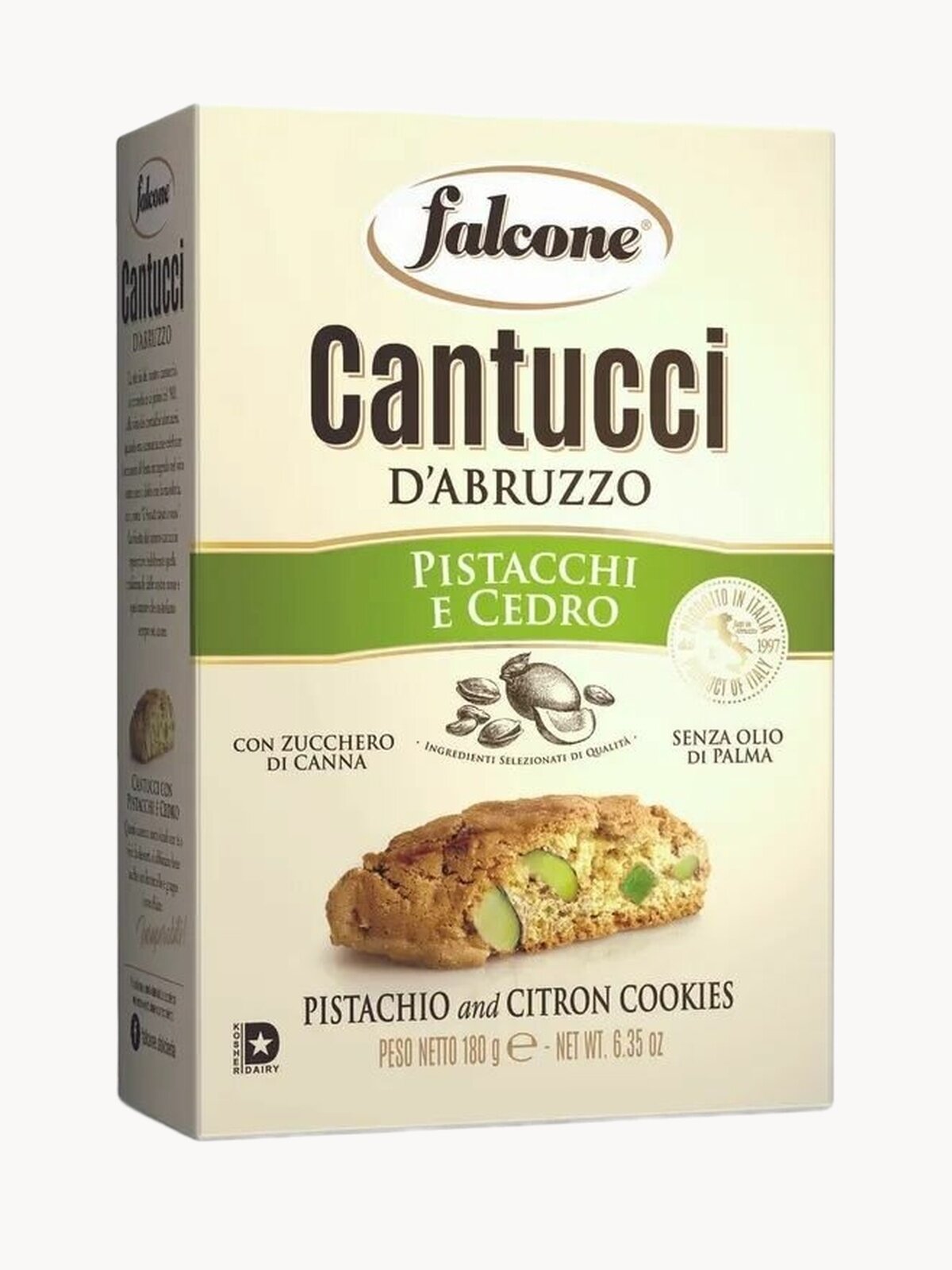 Печенье Falcone Cantucci Кантуччи с фисташками и цедрой лимона, 180 гр