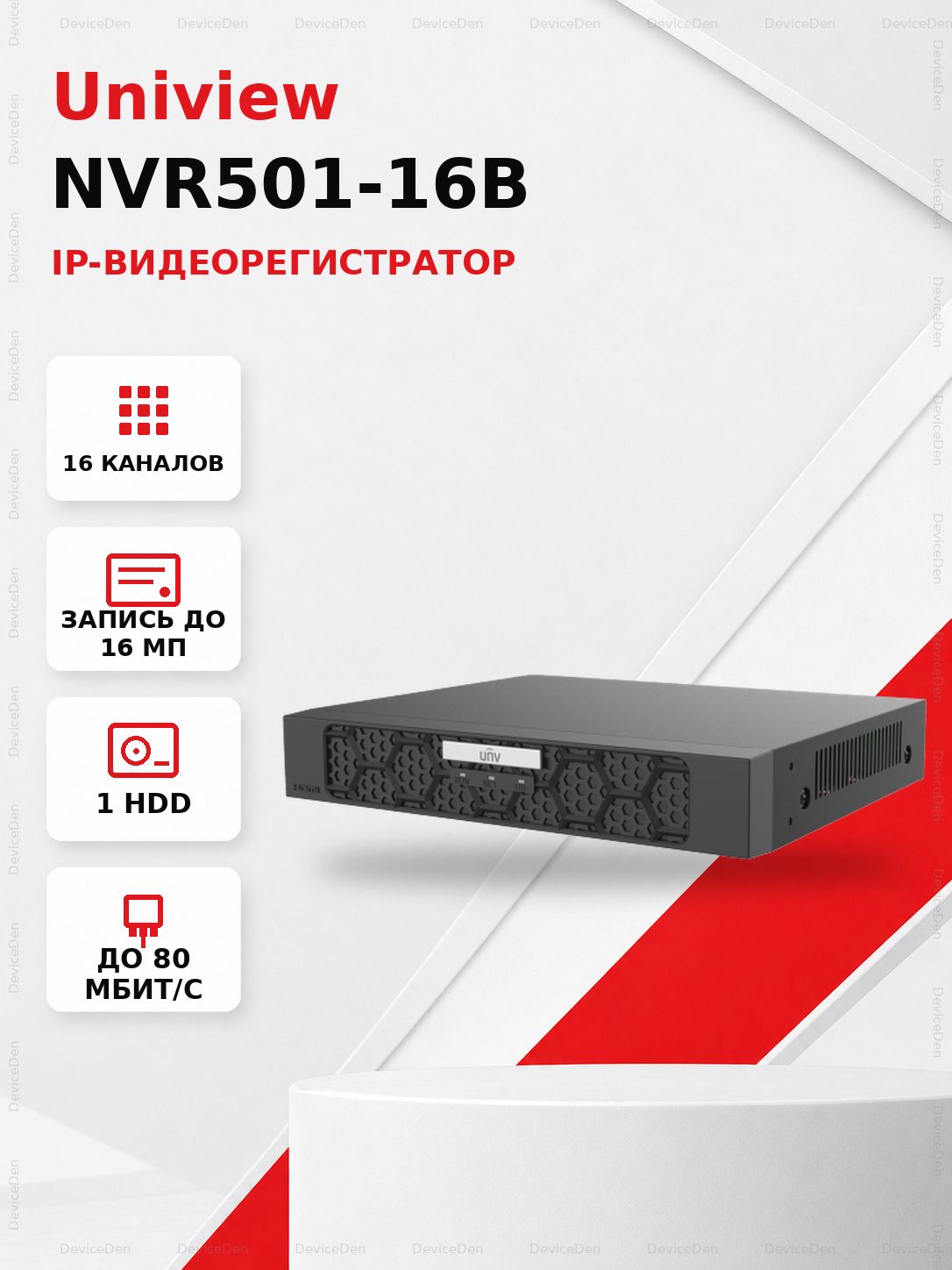 Uniview NVR501-16B - IP-видеорегистратор, запись до 5 Мп