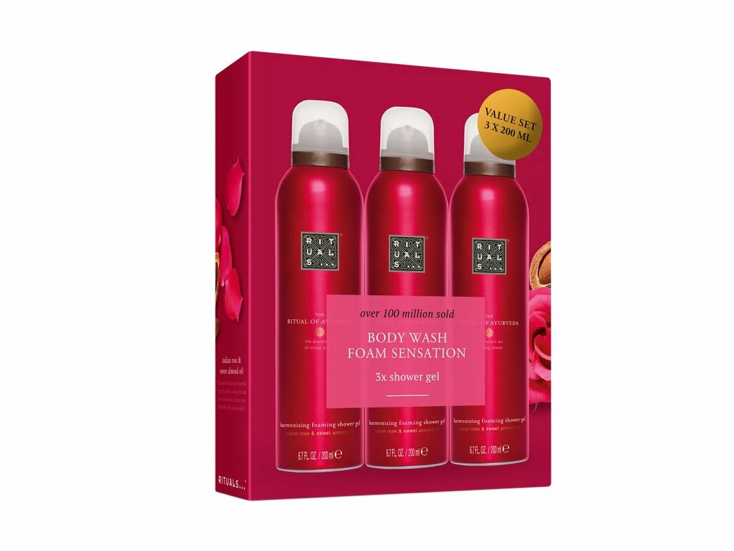 Rituals Набор средств для душа Indian Rose & Sweet Almond Oil 600мл