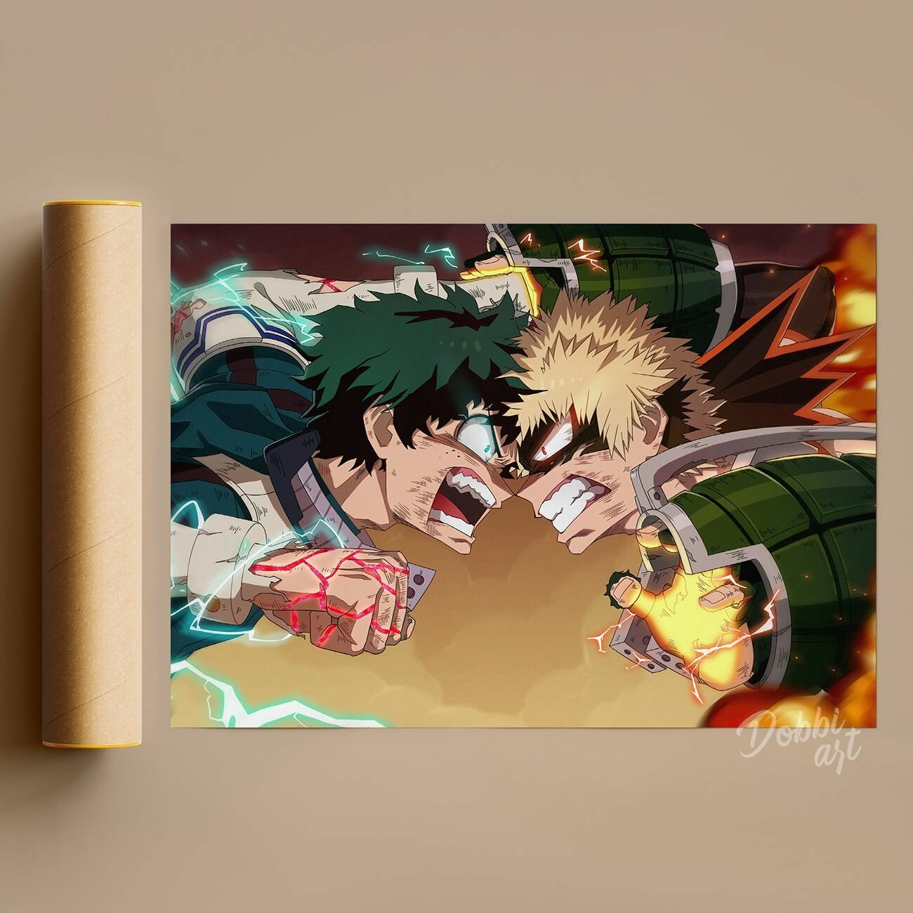 Постер Моя геройская академия 30х40 см без рамы/ Аниме Манга My Hero Academia Мидория Бакуго/ Плакат по аниме, для интерьера, в подарок