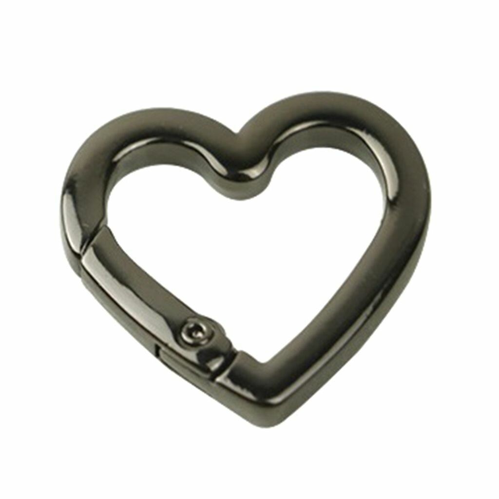 Металлическая подвеска-брелок с пряжкой для мобильного телефона в форме любовного сердца-пистолет черный-19 мм