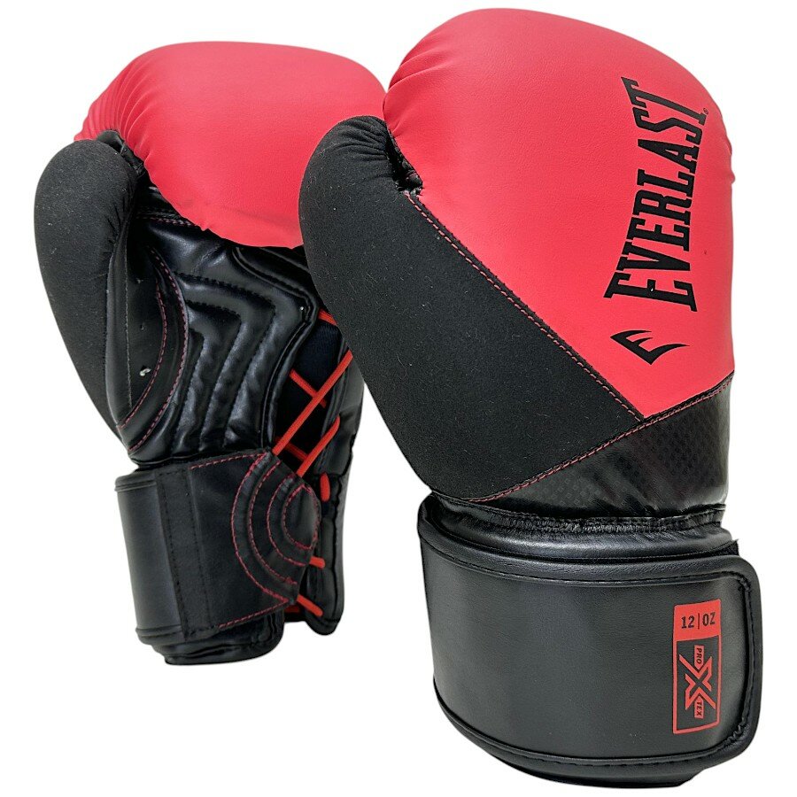 Боксерские перчатки Everlast Protex PU чер-красн, 14 унций